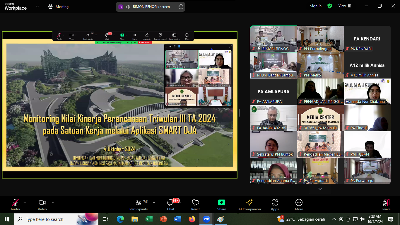 Monitoring Nilai Kinerja Perencanaan Triwulan III TA 2024 pada Satuan ...