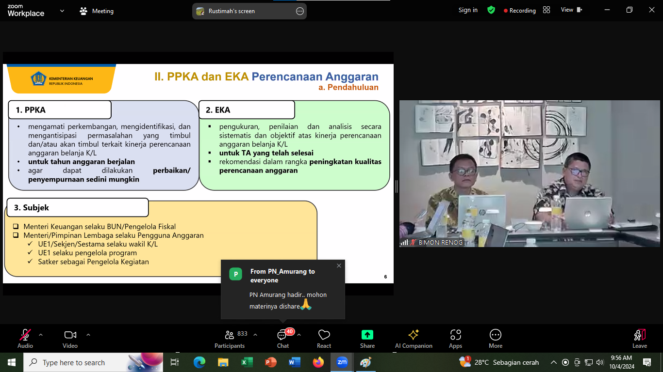 Monitoring Nilai Kinerja Perencanaan Triwulan III TA 2024 pada Satuan ...